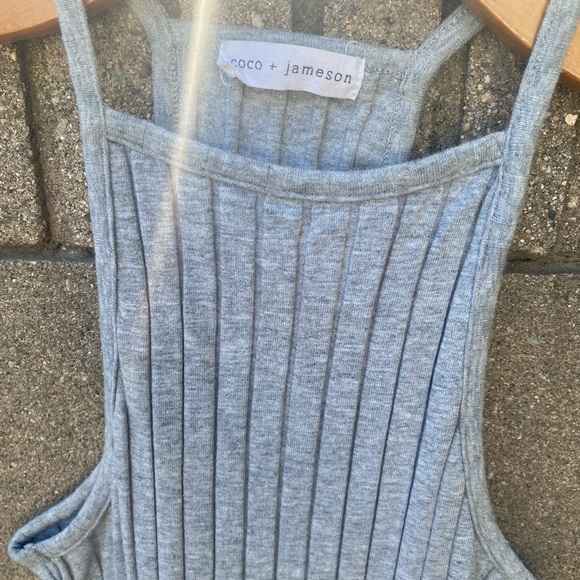 Tops | Grey Ribbed Tank | Poshmark